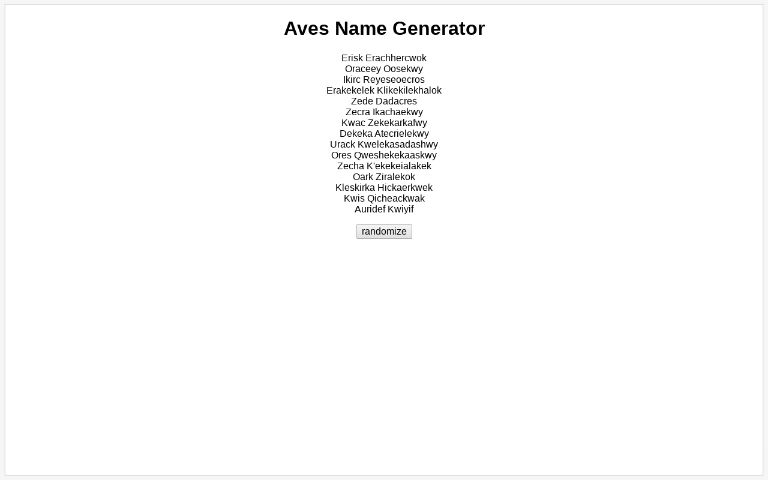 Aves Name Generator
