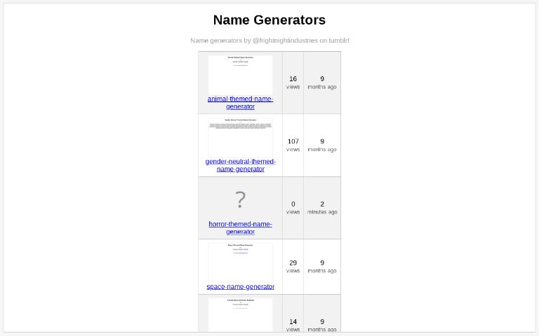 Name Generators