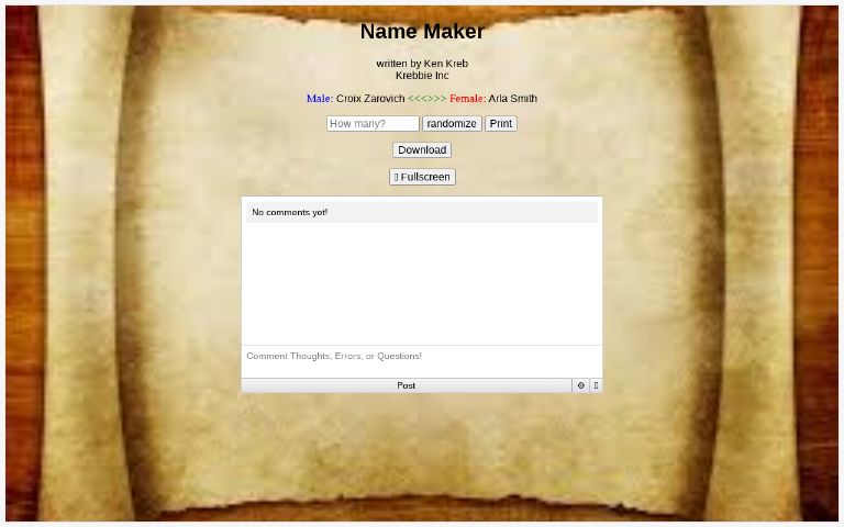 Name Maker ― Perchance Generator