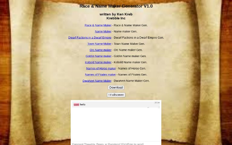 Race & Name Maker Generator V1.0