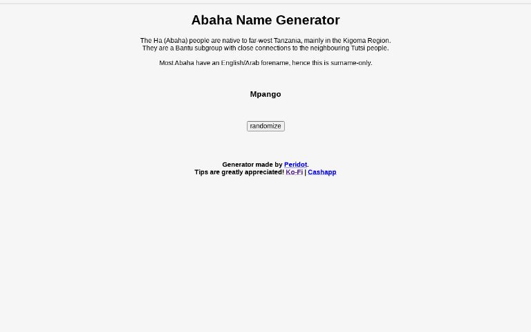 Abaha Name Generator