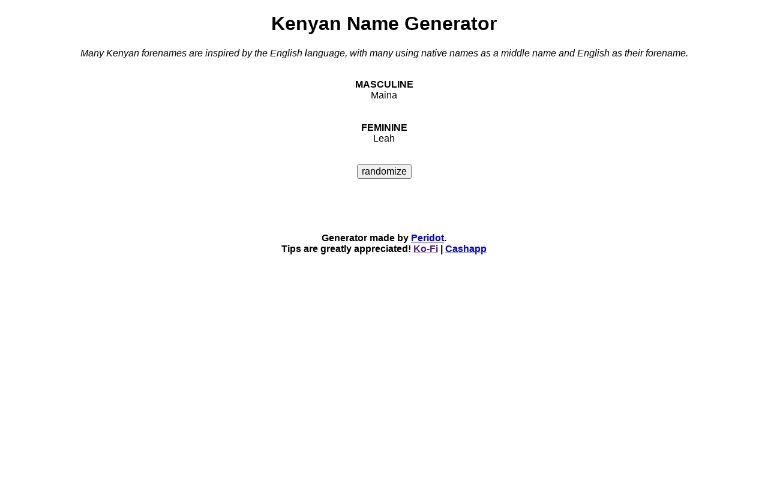 Kenyan Name Generator