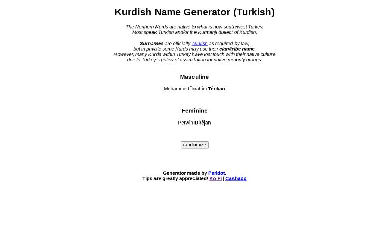 Kurdish Name Generator (Turkish)
