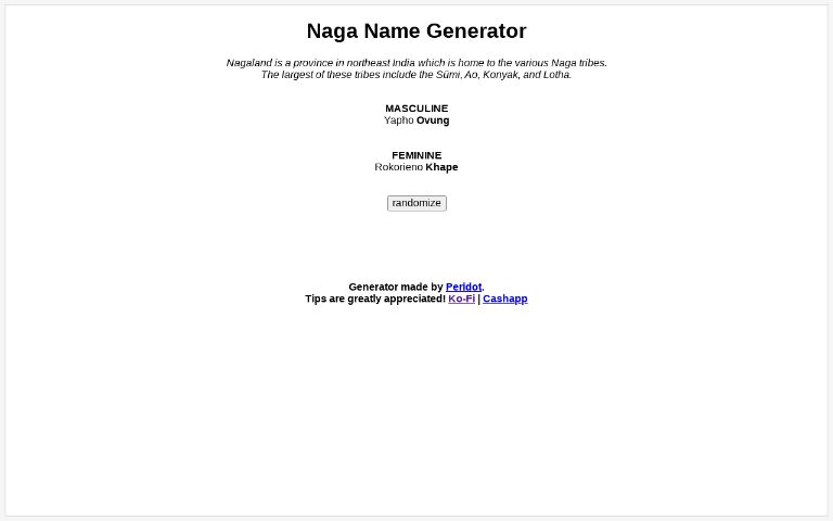 Naga Name Generator