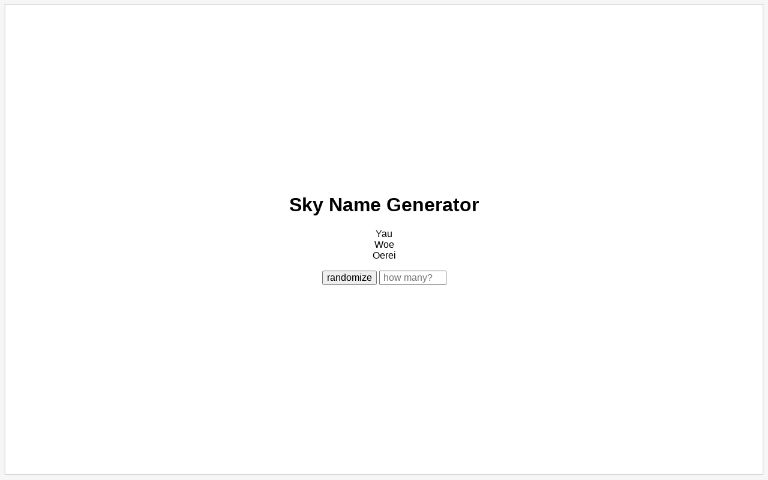 Sky Name Generator