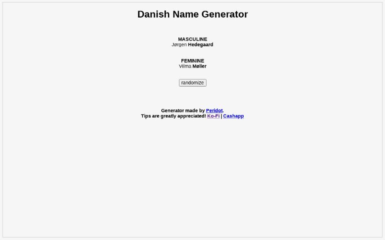 Danish Name Generator