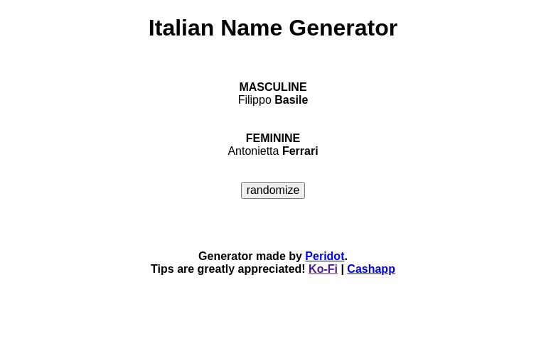 Italian Name Generator