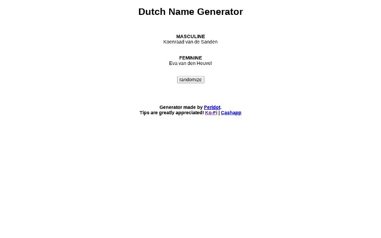 Dutch Name Generator