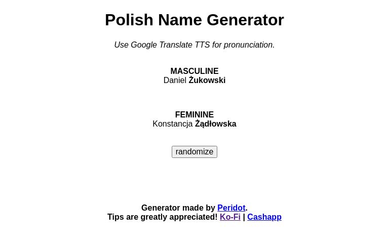 Polish Name Generator