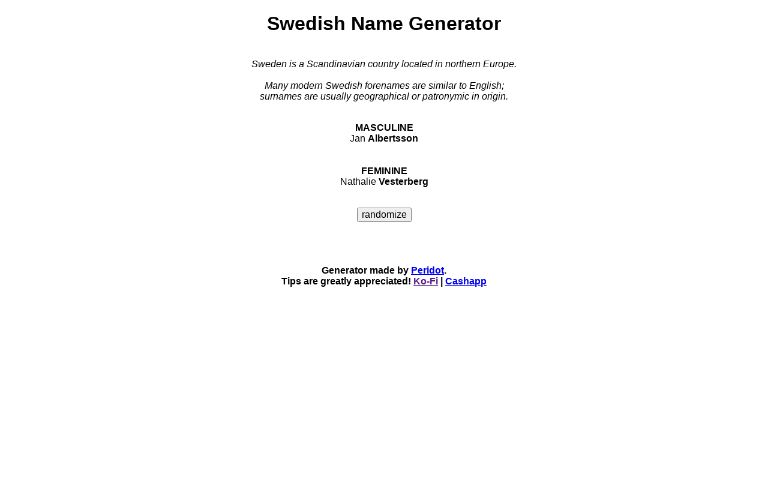 Swedish Name Generator