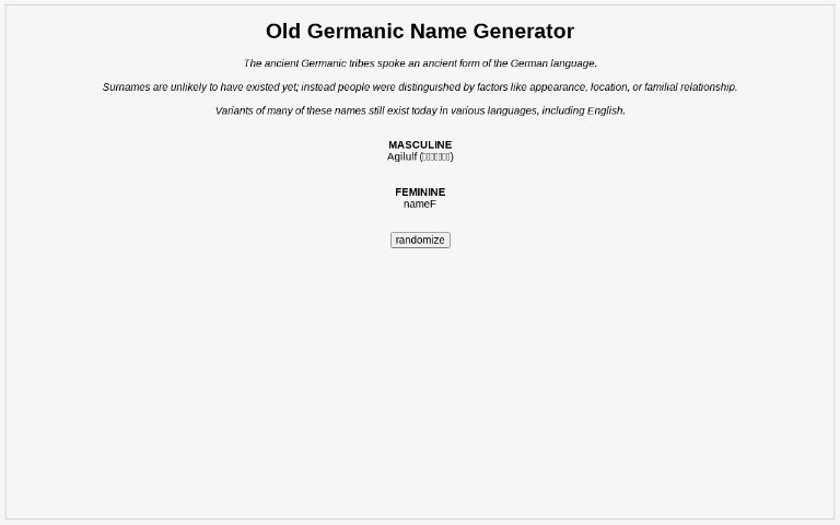 Old Germanic Name Generator