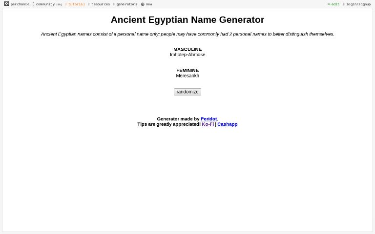 Ancient Egyptian Name Generator