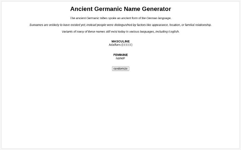 Gothic Name Generator