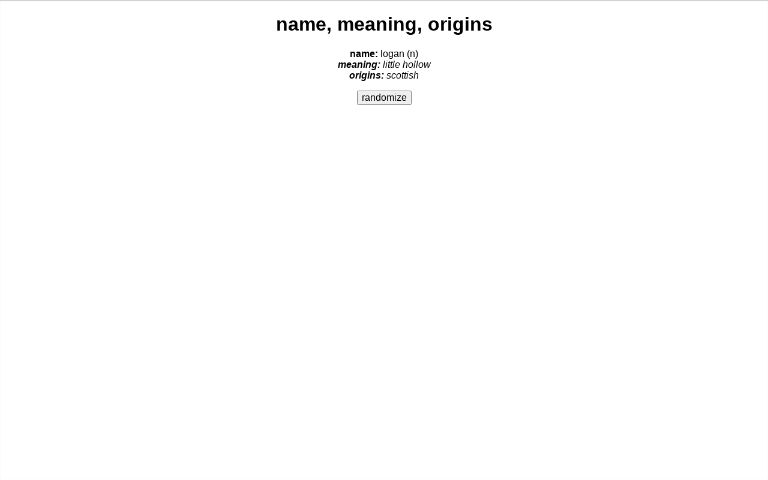 name, meaning, origins ― Perchance Generator