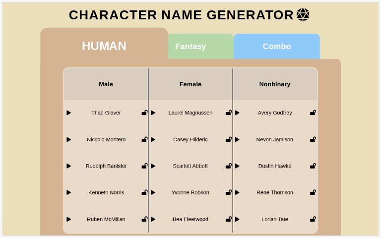 Character Name Generator
