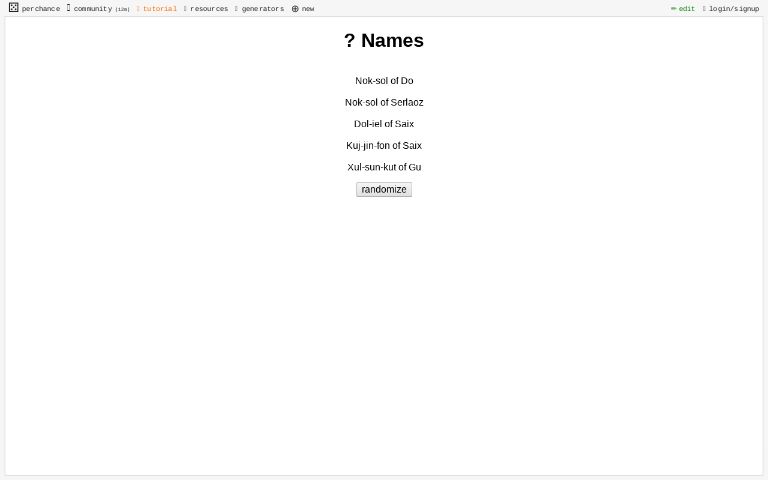 ? Names ― Perchance Generator