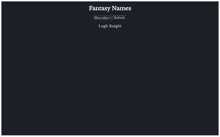 Fantasy Names ― Perchance Generator