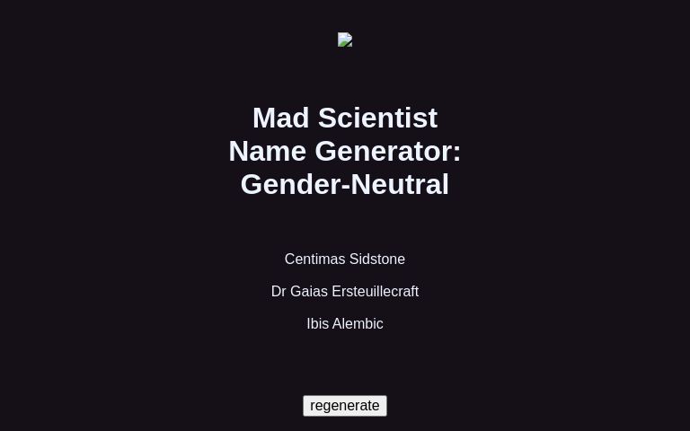 Mad Scientist Name Generator: Gender-Neutral