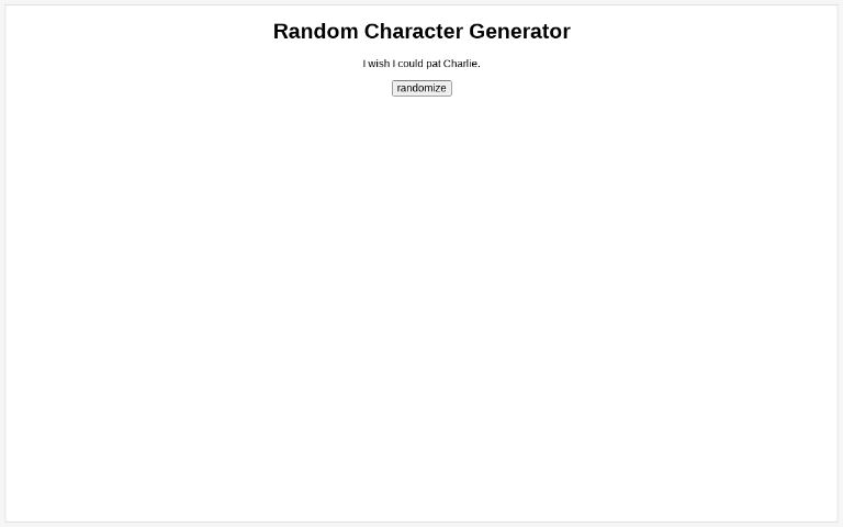 Random Character Generator