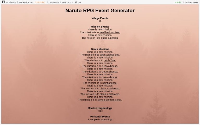 Naruto RPG Event Generator