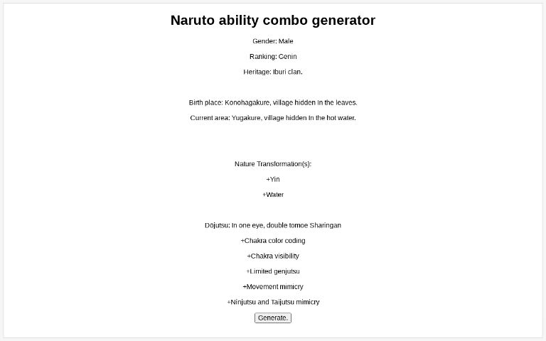 Naruto ability combo generator