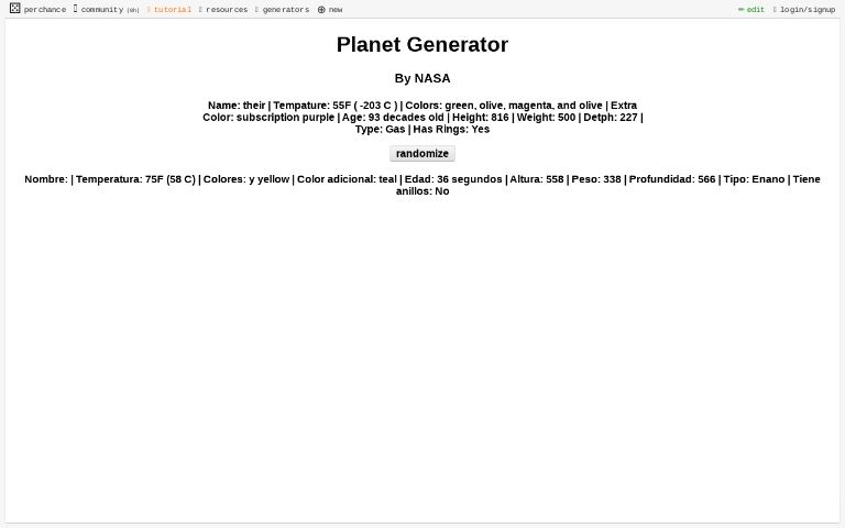 Planet Generator