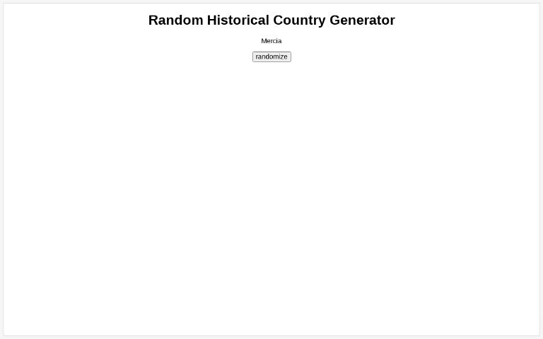 Random Historical Country Generator