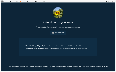 Natural name generator
