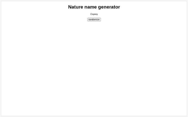 Nature name generator