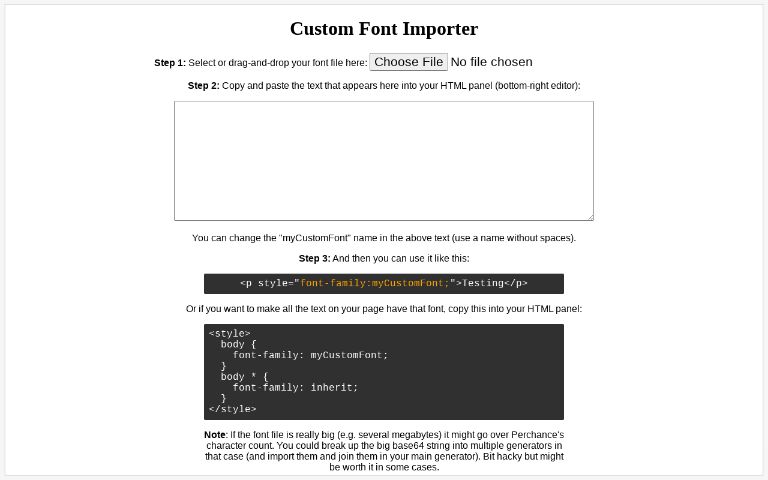 Custom Font Importer ― Perchance Generator