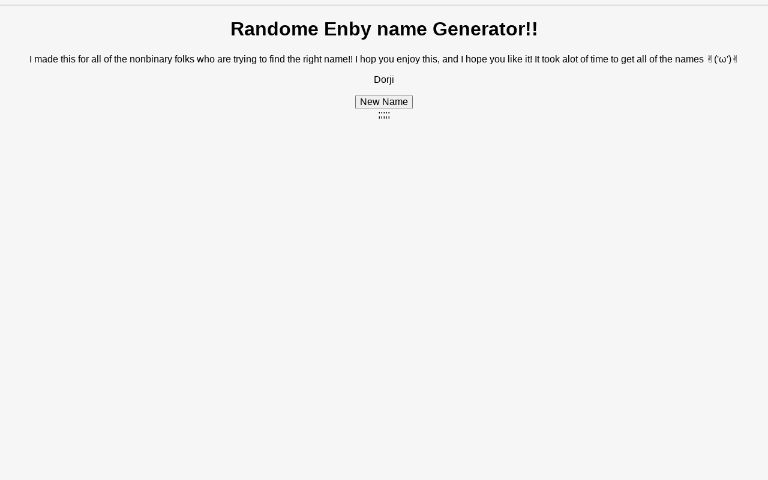 Randome Enby name Generator!!