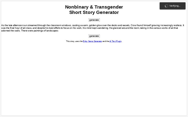 Nonbinary & TransgenderShort Story Generator
