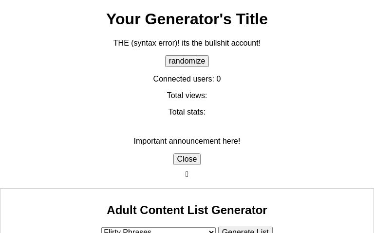 Minimal Perchance Generator