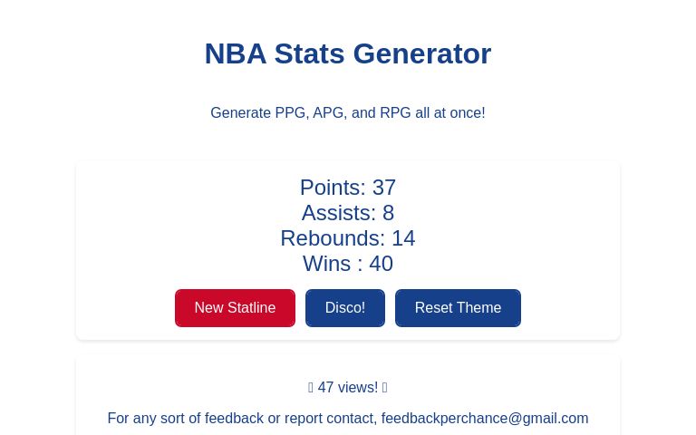 NBA Stats Generator