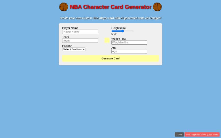 NBA Character Card Generator