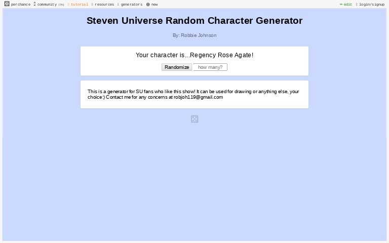 Steven Universe Random Character Generator