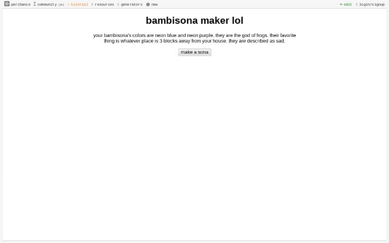 bambisona maker lol ― Perchance Generator