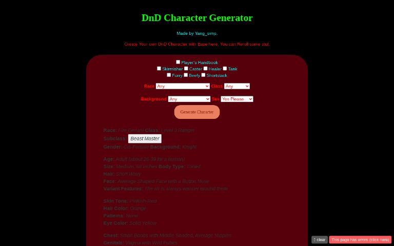 DnD Character Generator