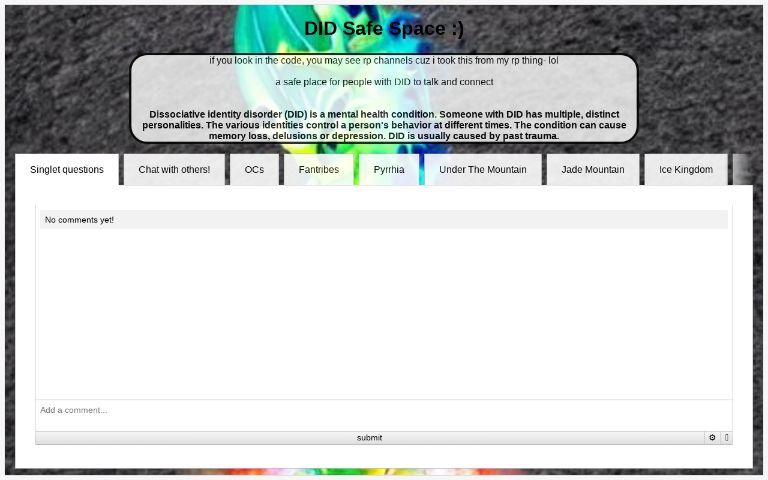 DID Safe Space :) ― Perchance Generator