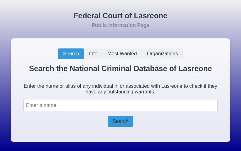 Federal Court of Lasreone ― Perchance Generator