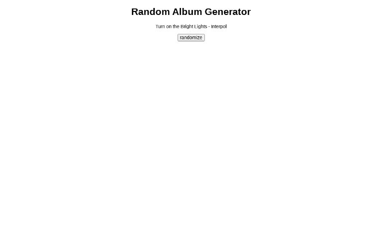 Random Album Generator