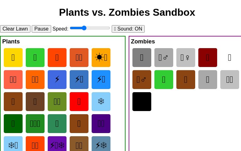 Plants vs. Zombies Sandbox ― Perchance Generator