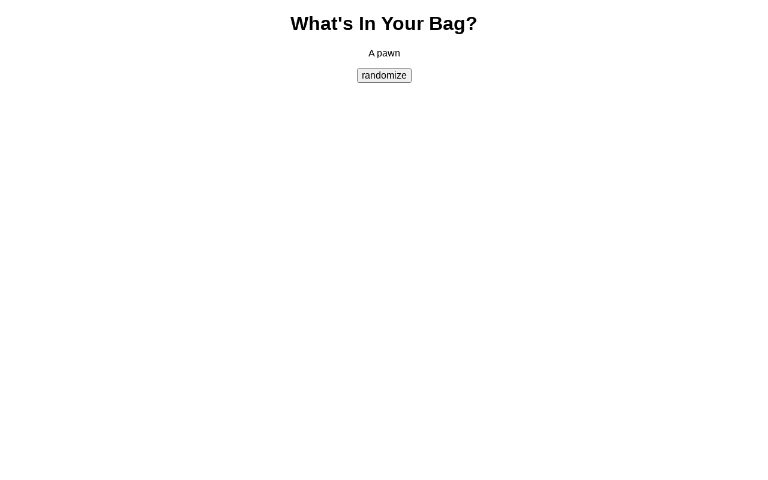 What's In Your Bag? ― Perchance Generator