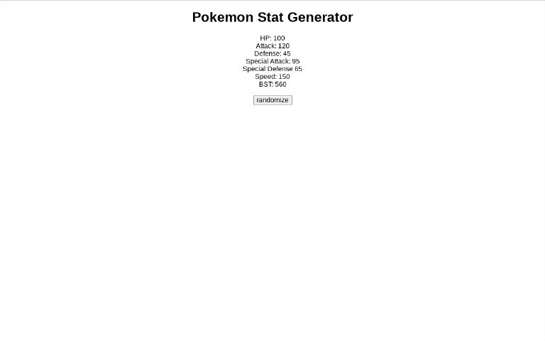 Pokemon Stat Generator