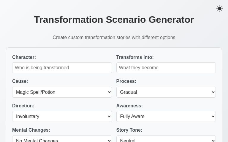 Transformation Scenario Generator