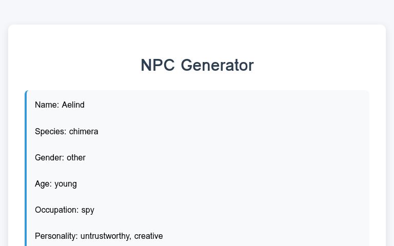 NPC Generator