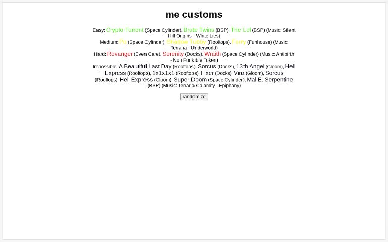 me customs ― Perchance Generator