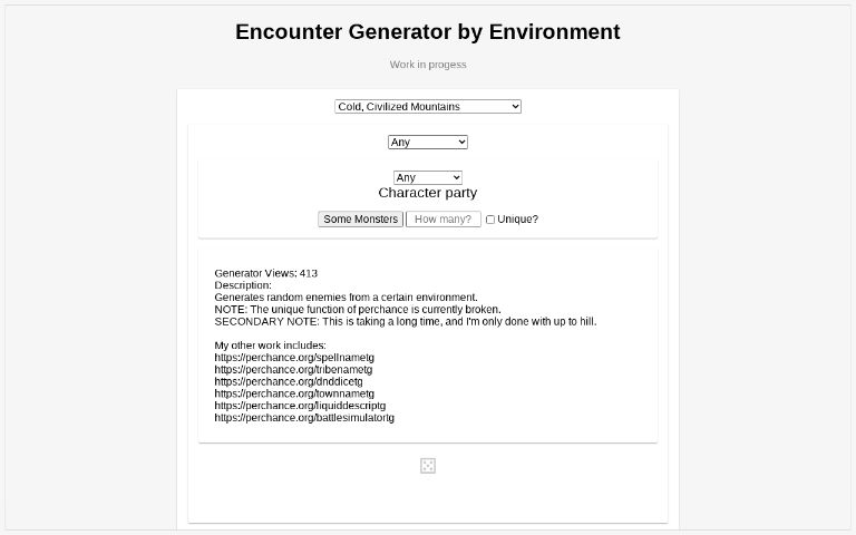 Encounter Generator by Environment