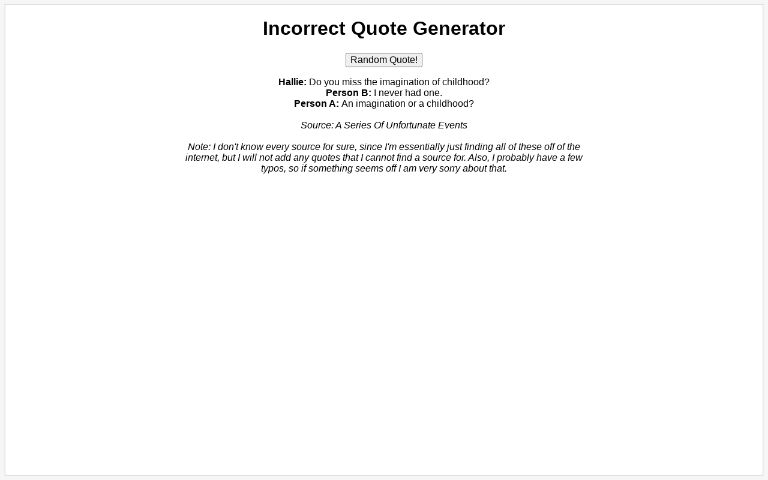 Incorrect Quote Generator