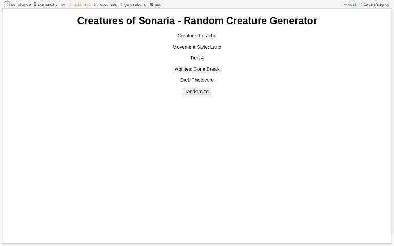 Creatures of Sonaria - Random Creature Generator